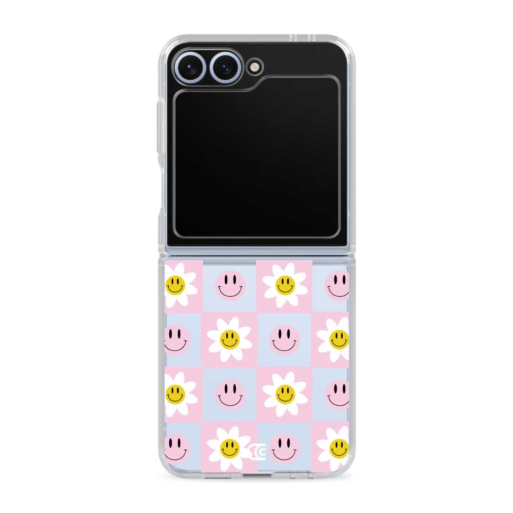 เคส Galaxy Z Flip6 | Smiley Face Daisy Checker – Case Culture