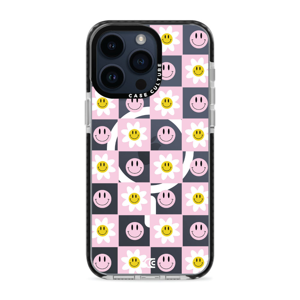 เคส iPhone 15 Pro Max | Smiley Face Daisy Checker – Case Culture