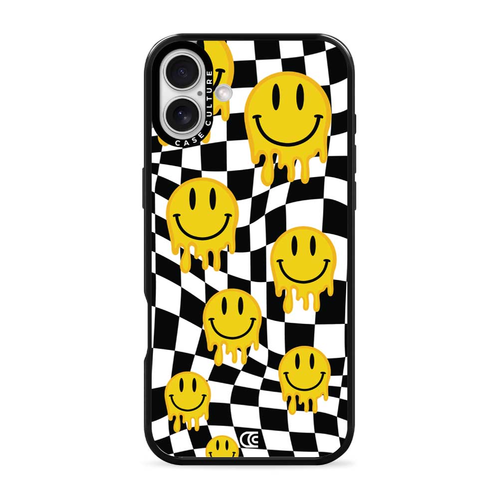 เคส iPhone 16 Plus | Dripping Smiley Checker – Case Culture